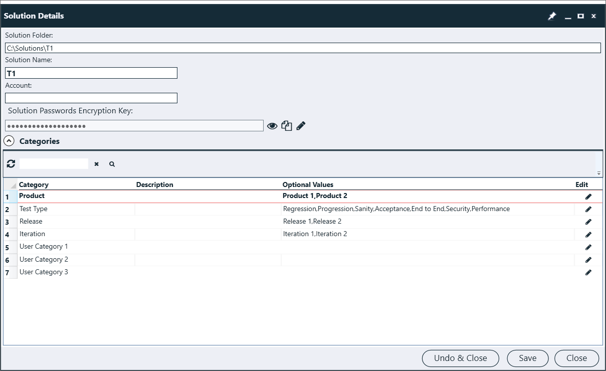 Solution Passwords Encryption Key